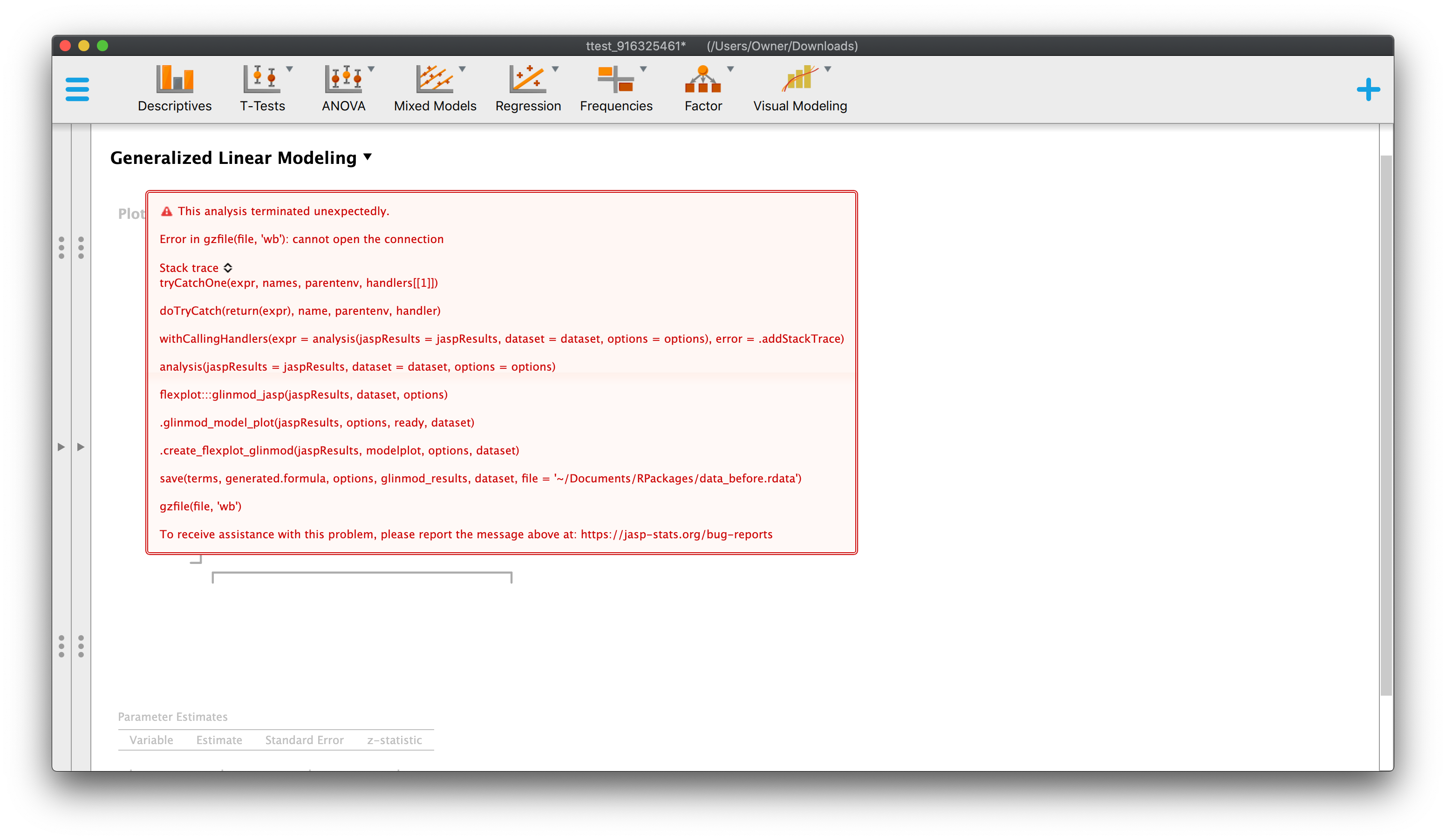 This analysis terminated unexpectedly · Issue #1032 · jasp-stats/jasp-issues · GitHub