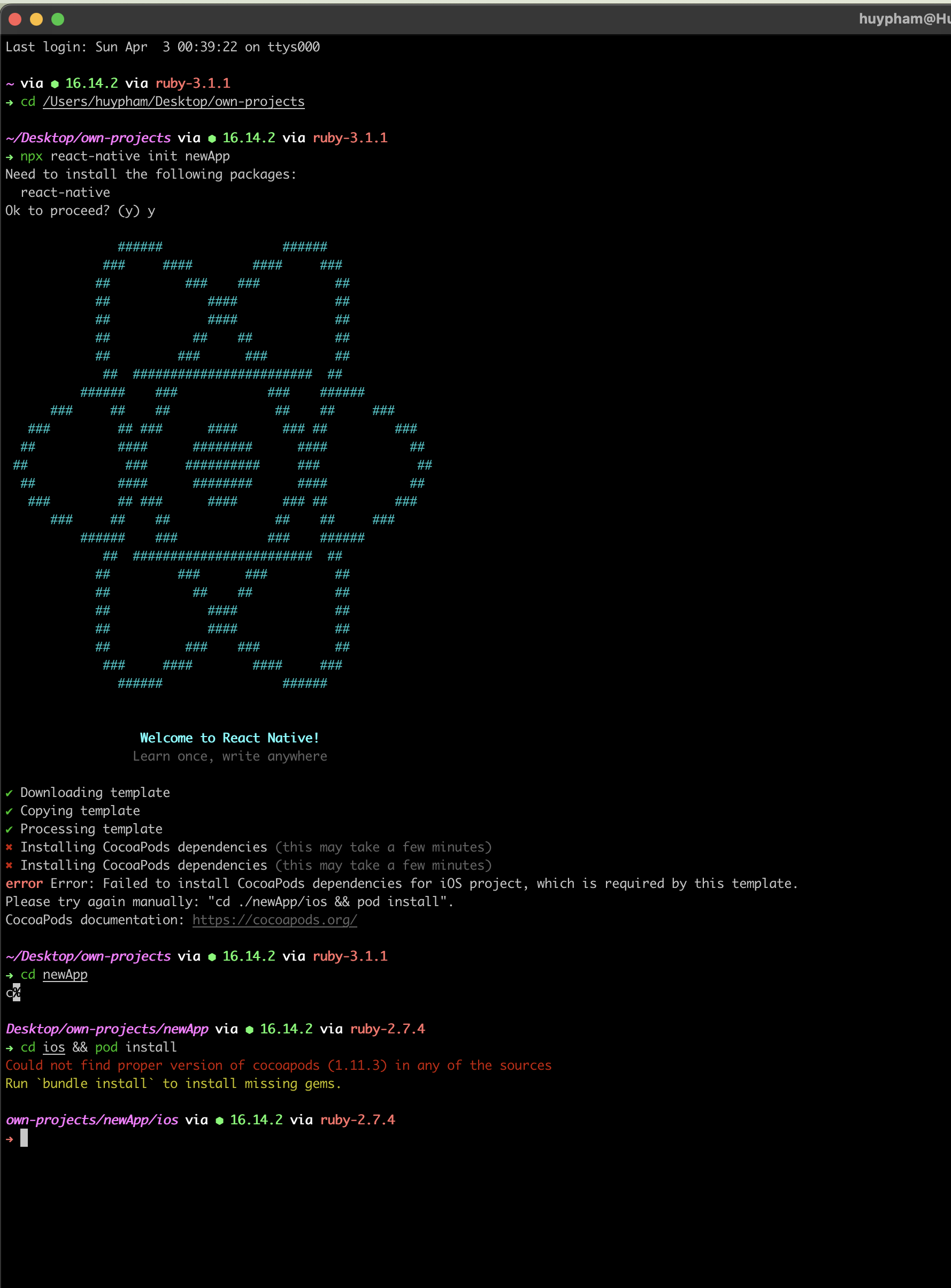 Initialize new react native app with version v0.68 · Issue #33555 · facebook/react-native · GitHub
