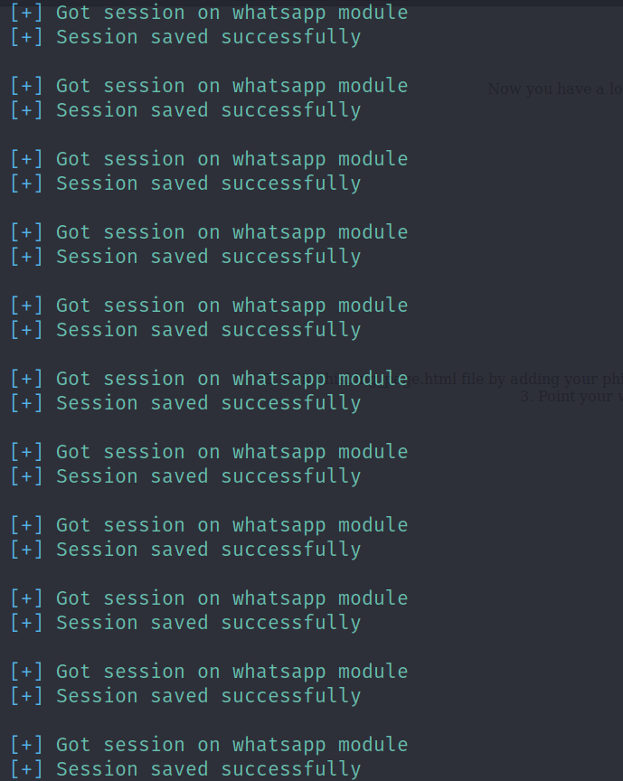 Session loop and not able to interact with session because of redirected to whatsapp web website ...