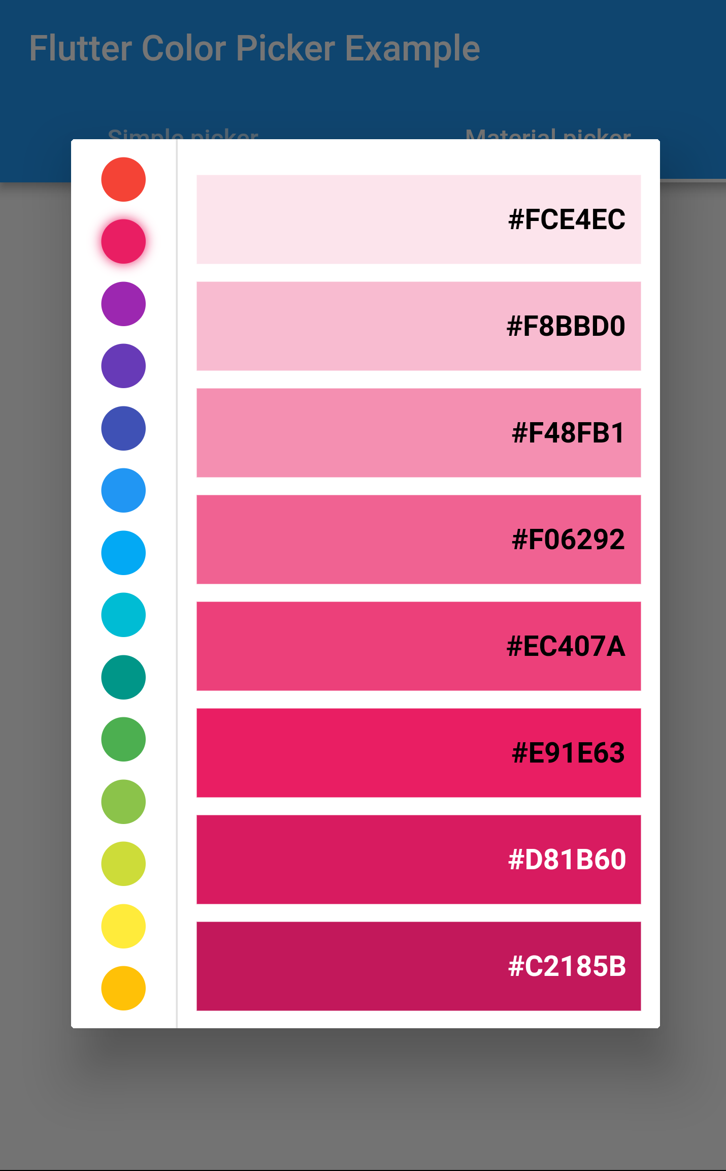 Flutter colorpicker Flutter Package