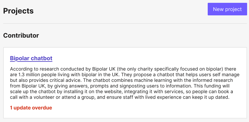 Projects list shows summary of warnings · Issue #126 · TechforgoodCAST ...