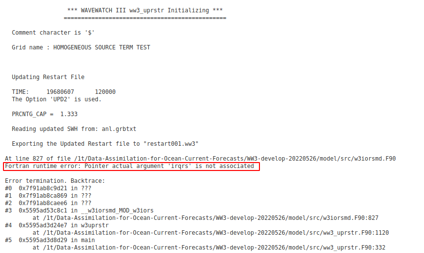 Ww3ta1 Something Wrong In Ww3uprstr When The Switch Contains Mpi · Issue 847 · Noaa Emcww3