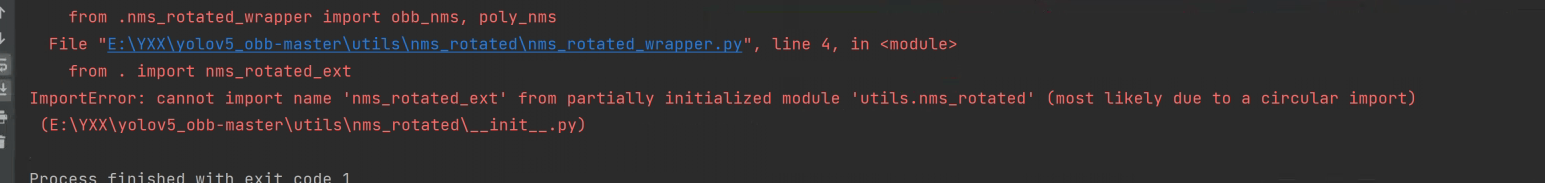 cannot import name 'nms_rotated_ext' from partially initialized modue 'utils.nms_rotated' (most ...