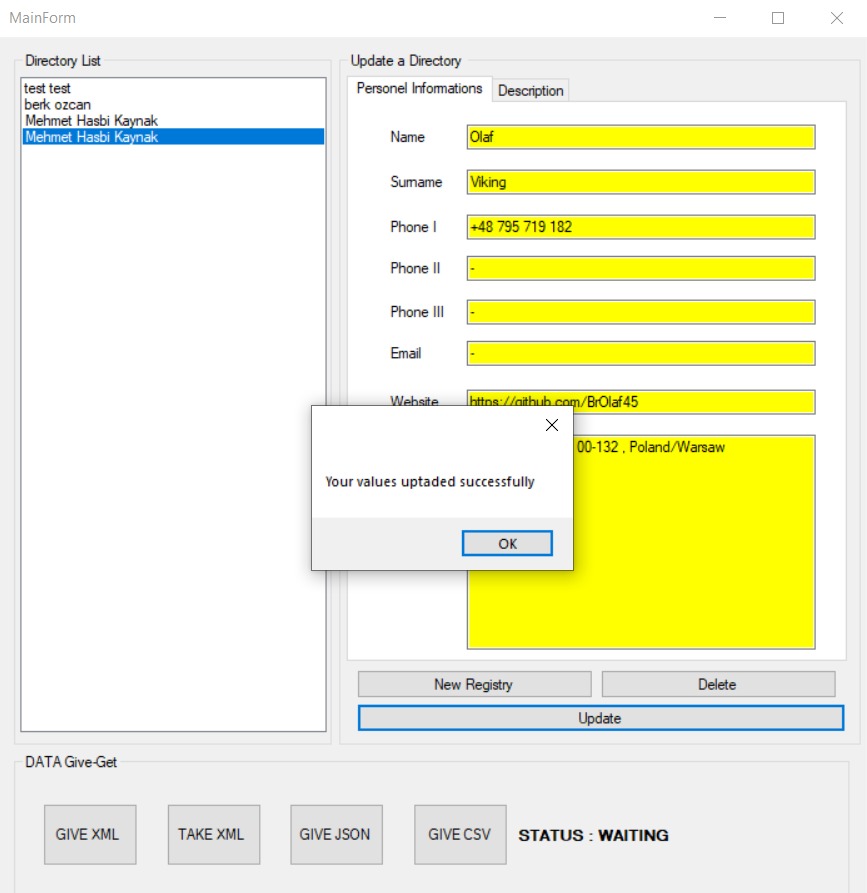 GitHub - hasbikaynak/PhoneBook: I am creating a "Phone Directory". This is my first big project ...