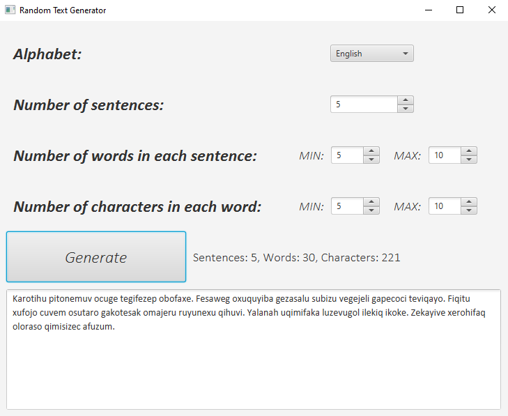 GitHub - bchmsl/RandomTextGenerator: JavaFX desktop application to generate random text ...