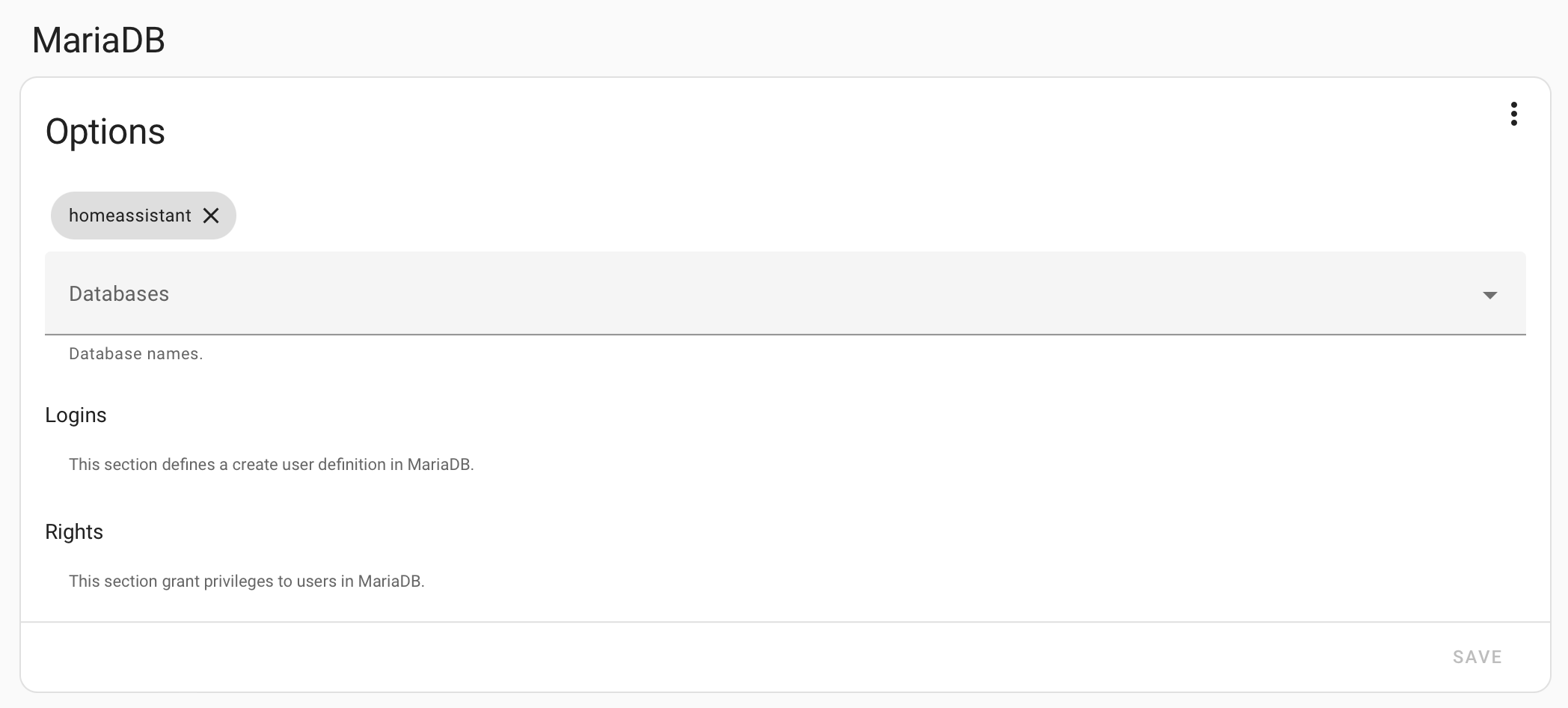 Configuration for MariaDB add on not possible through web interface – 2023.04b5 · Issue #2966 ...