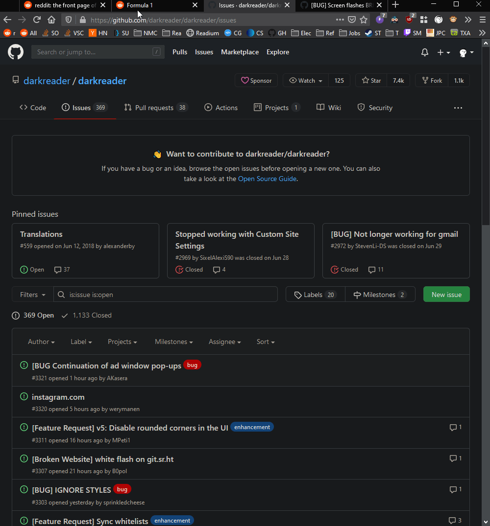 [BUG] Style takes a while to apply when browsing some sites like github ...