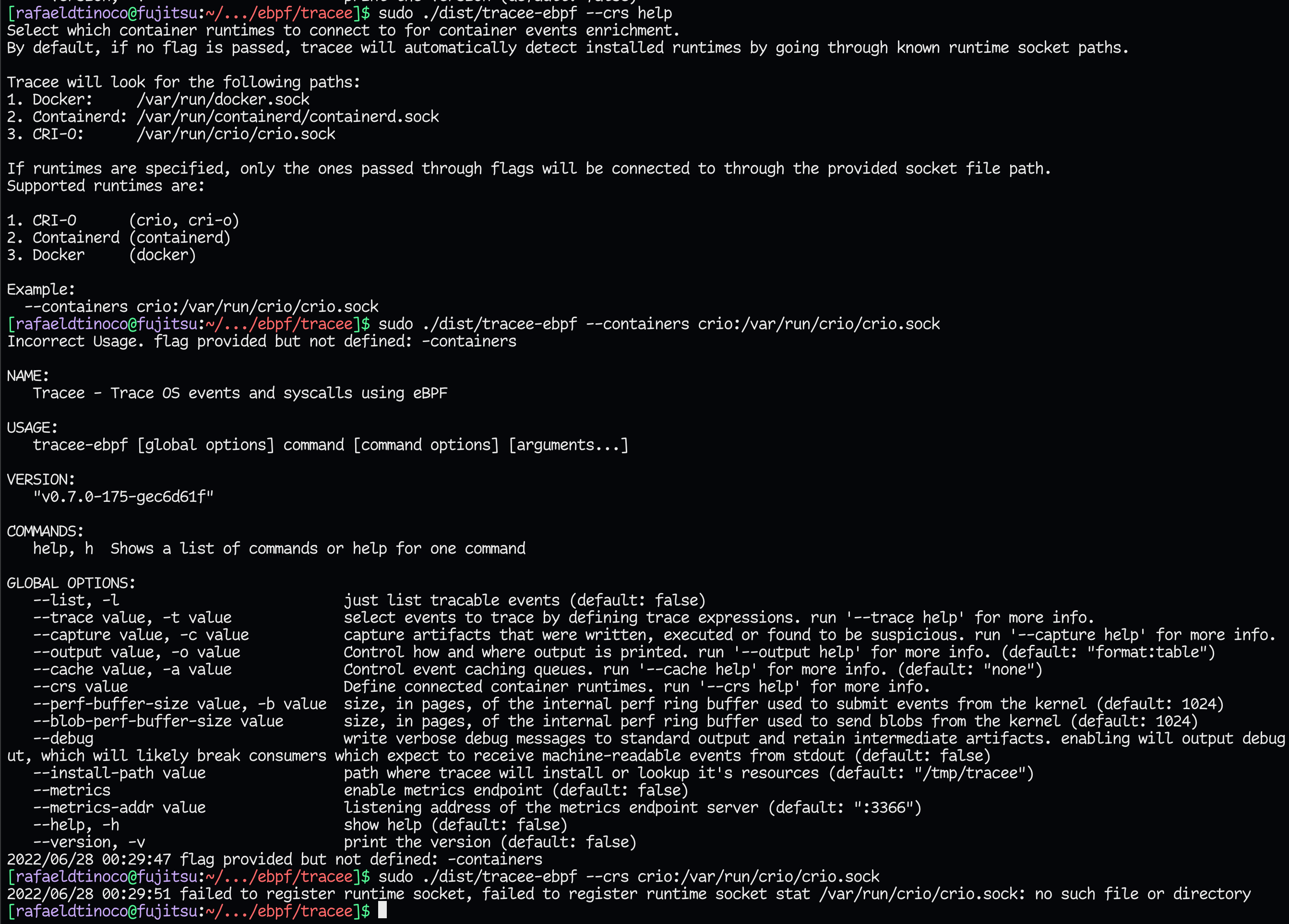 [BUG] container enrichment: --crs option is documented as --containers in crs examples · Issue ...