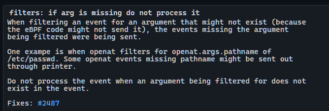 Kernel Events That Are Based On Filters Broken By Recent Commit · Issue 2546 · Aquasecurity 