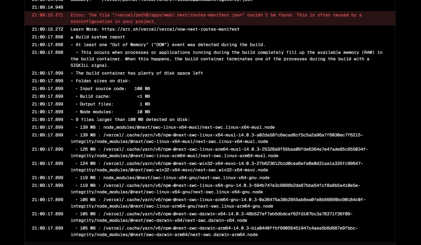 Vercel "Out of Memory" ("OOM") error · vercel next.js · Discussion #58713 · GitHub