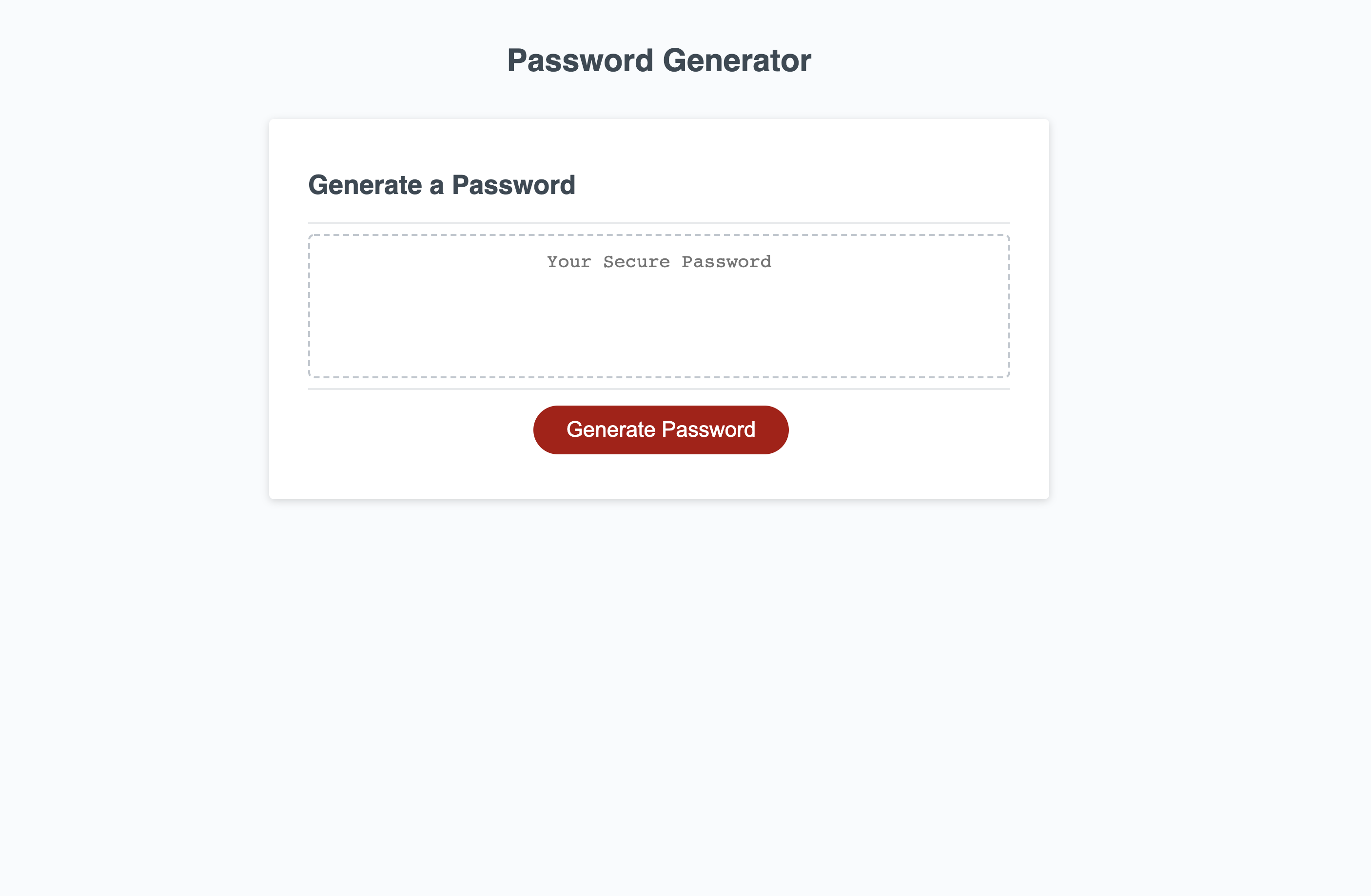 GitHub - CherylFogerty/Password-Generator