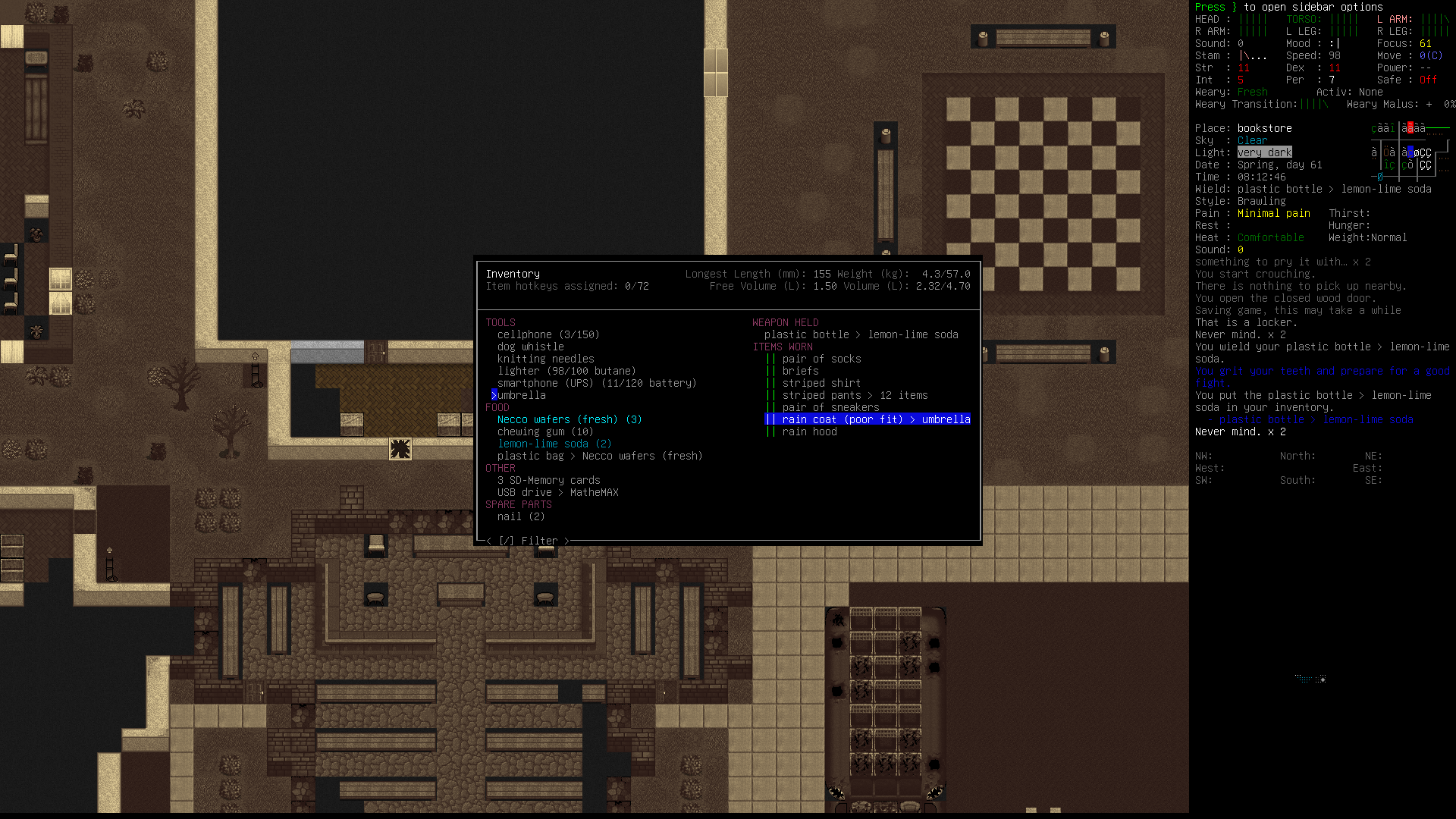 Umbrella is 11 cm length and in my rain coat... · Issue #62195 · CleverRaven/Cataclysm-DDA · GitHub