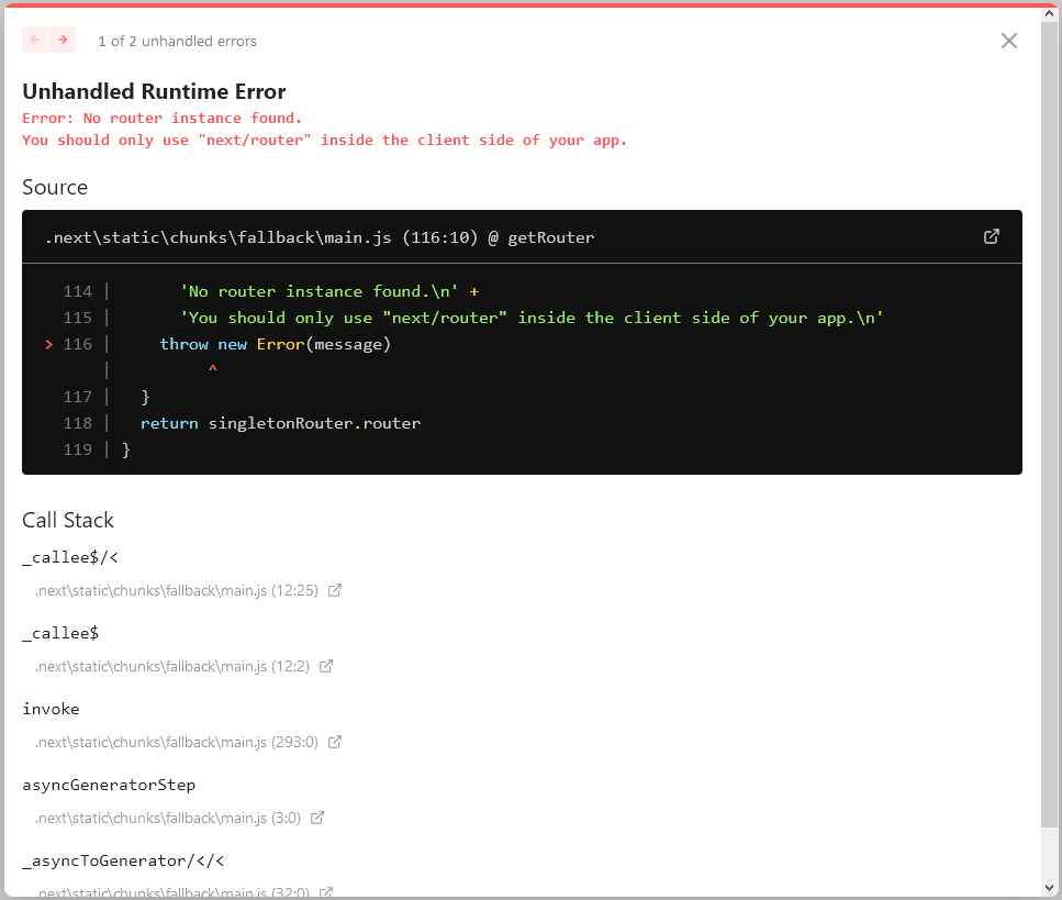 Create next app gives router errors on startup · vercel next.js ...