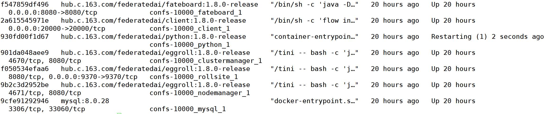 使用docker-compose方式部署，confs-10000_python_1容器状态始终为restarting。 · Issue ...