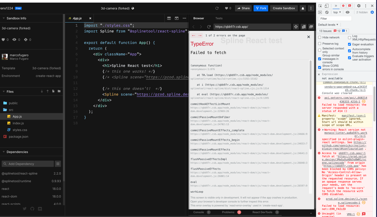 Some models blocked by CORS · Issue #70 · splinetool/react-spline · GitHub