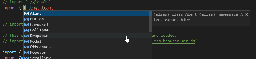 Autocomplete Imports and Imported Modules (Bootstrap) in SFC · Issue #1015 · vuejs/language ...