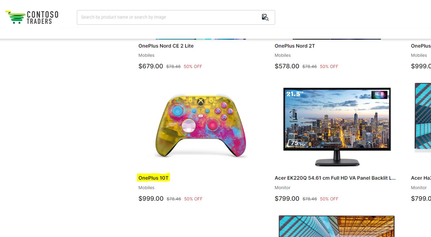 Incorrect image for product 'OnePlus 10T' · Issue #99 · CloudLabs-AI/ContosoTraders · GitHub