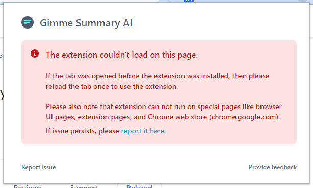 After installing, throwing error, attached screenshot · GorvGoyl GimmeSummary-AI · Discussion #4 ...