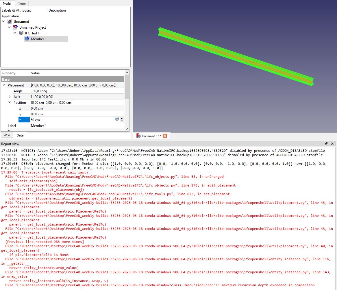 FreeCAD freeze when moving IFC object · Issue #47 · yorikvanhavre/FreeCAD-NativeIFC · GitHub