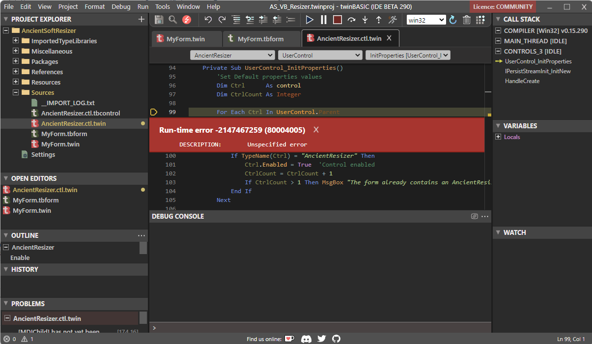 Parent of UserControl · Issue #1532 · twinbasic/twinbasic · GitHub