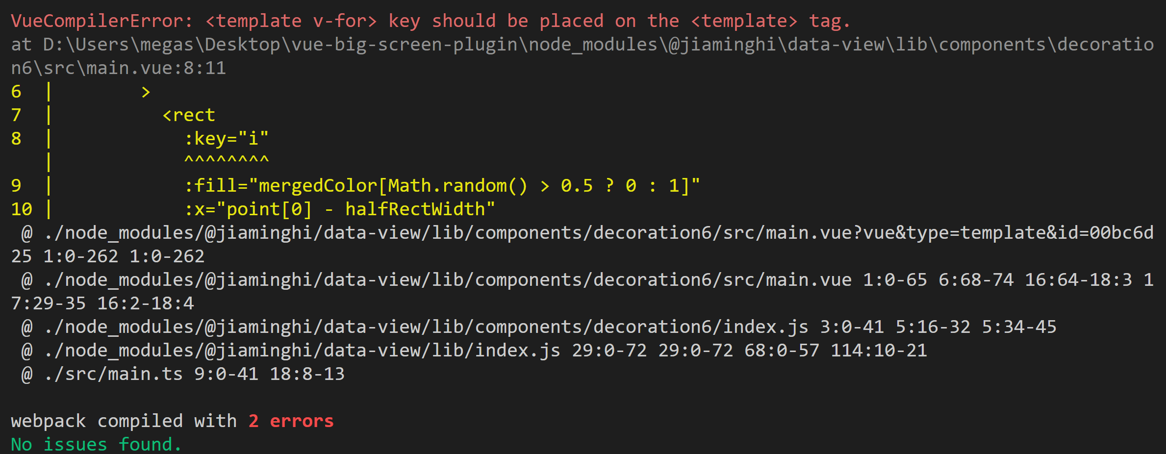 fix v-for key error by Megasu · Pull Request #303 · DataV-Team/DataV · GitHub