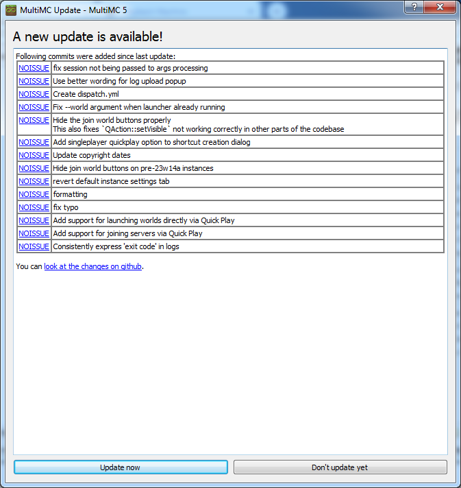 Minimal Changes the chart in the auto-update message (Low priority) · Issue #5158 · MultiMC ...