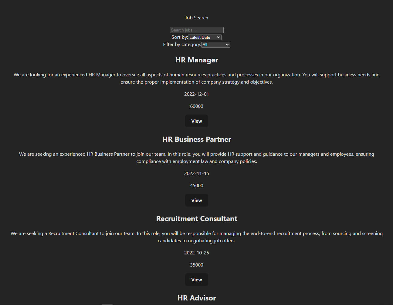 GitHub - cov393/JobHunt: You are required to create a web app that provides a search interface ...