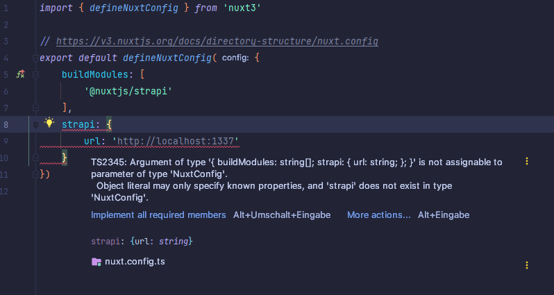 Property "$strapi" was accessed during render but is not defined on instance / 'entities' does ...