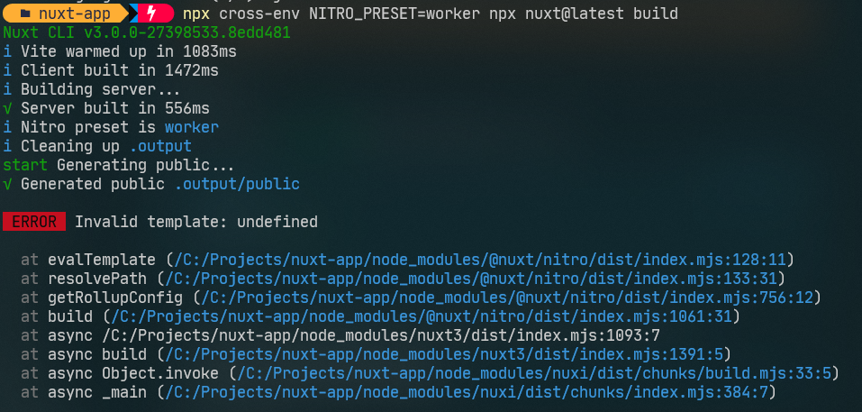 Invalid template: undefined with worker build · Issue #13338 · nuxt ...