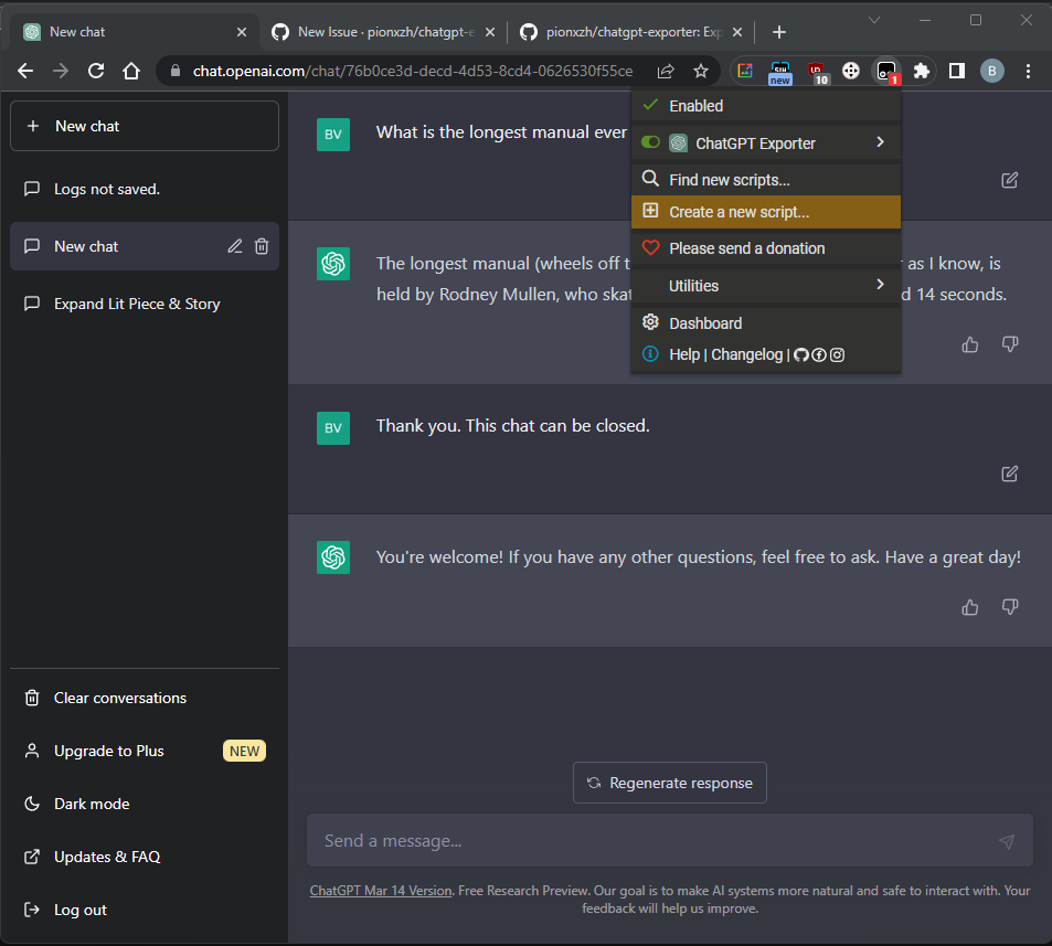 Export option not showing up at all. · Issue #101 · pionxzh/chatgpt-exporter · GitHub