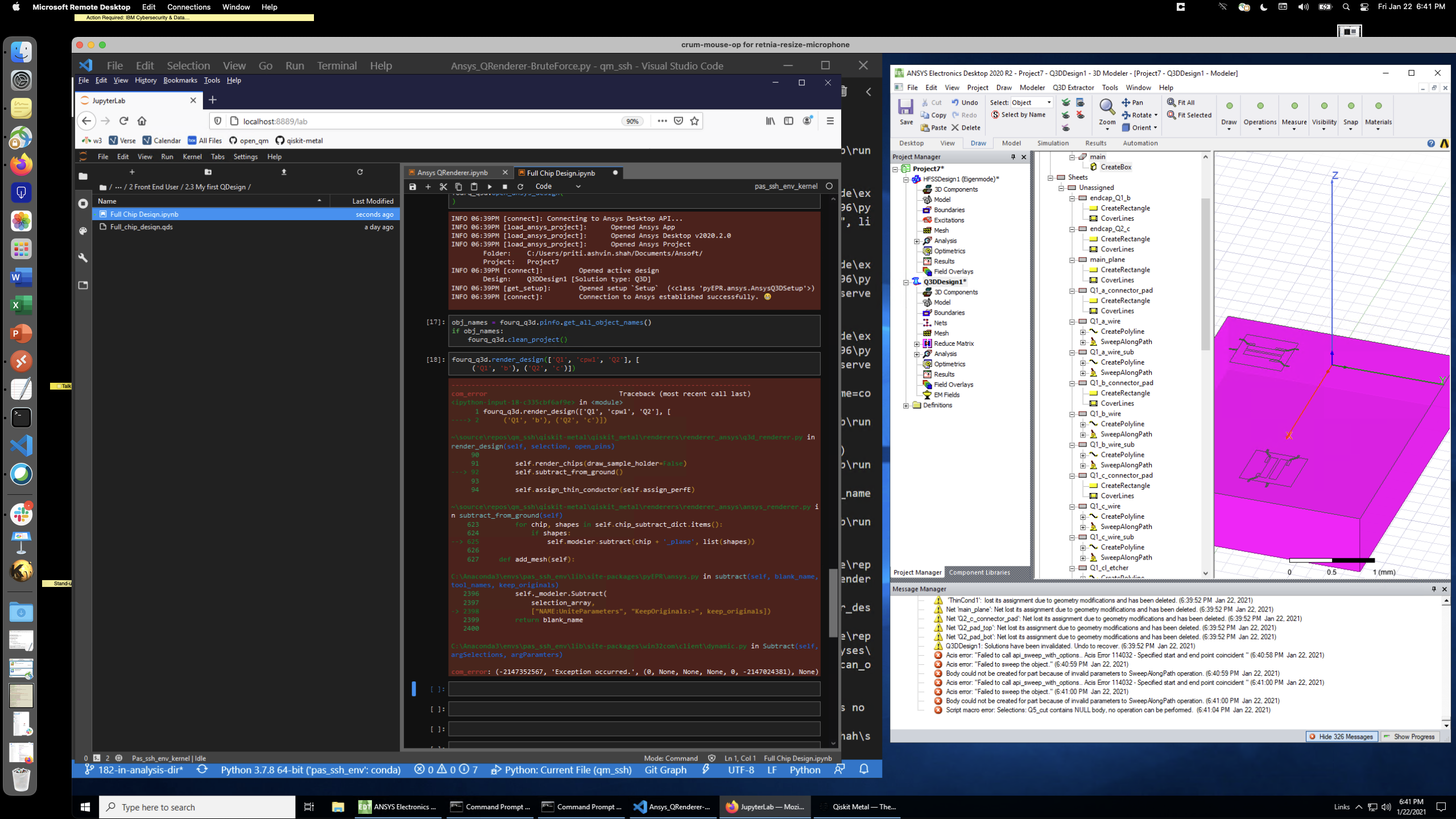 Notebook FullChipDesign does not render to Ansys (Owner: Priti) (Due: Jan 30) · Issue #238 ...