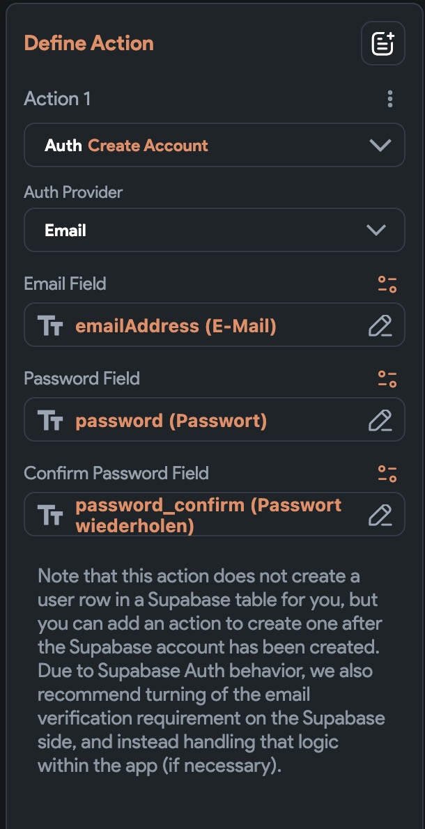 Action after Supabase registration is not executed · Issue #1235 · FlutterFlow/flutterflow ...