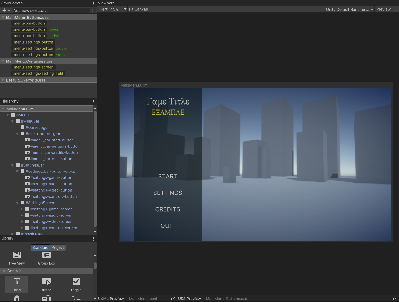 GitHub - Dezikso/MainMenu-UIToolkit-Template