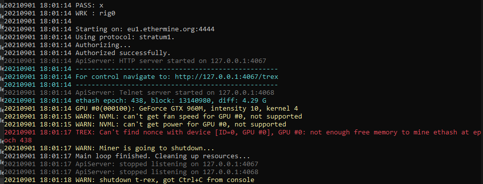 TREX error 960m 21.6 · Issue #604 · trexminer/T-Rex · GitHub