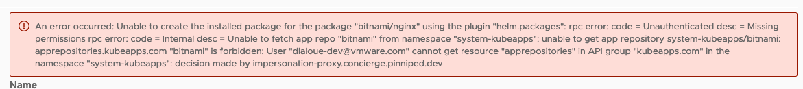 Inconsistent handling of namespace-scoped users between view/deploy · Issue #3680 · vmware-tanzu ...
