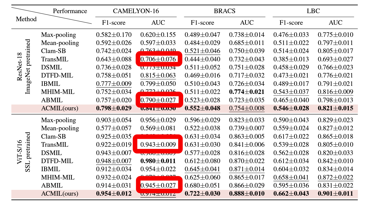 Question on the results of TransMIL and ABMIL · Issue #2 · dazhangyu123/ACMIL · GitHub