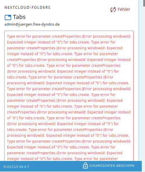 Permanent error messages while syncing · Issue #782 · floccusaddon/floccus · GitHub