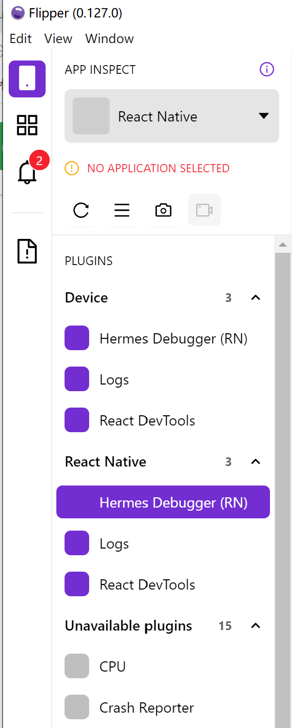You can't select an application · Issue #3225 · facebook/flipper · GitHub