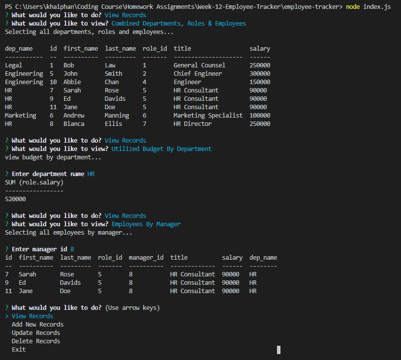 Employee-Tracker System | Employee-Tracker