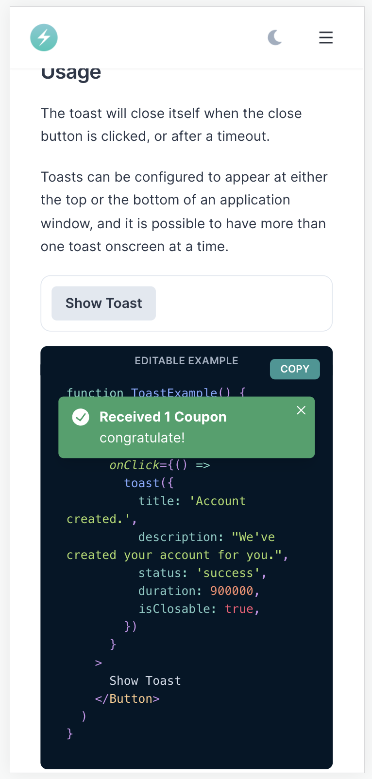 Is there a way to horizontally and vertically center a toast? · chakra ...