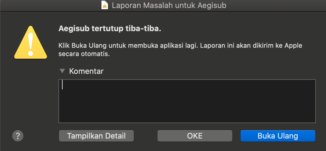 Bug/Crash in MacOS Catalina · Issue #204 · Aegisub/Aegisub · GitHub
