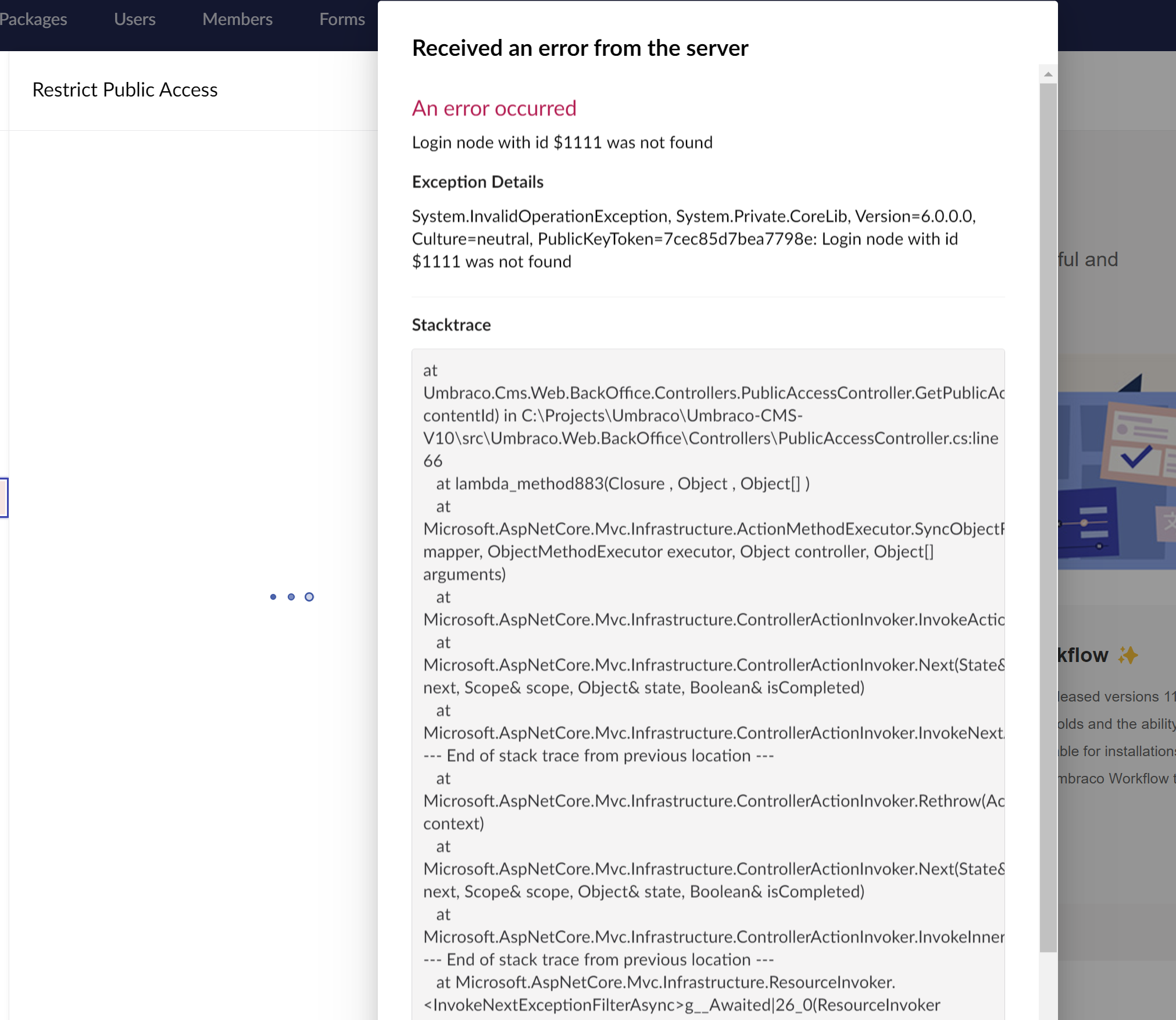 Failed to get public access for content item with id 1129 · Issue #14277 · umbraco/Umbraco-CMS ...