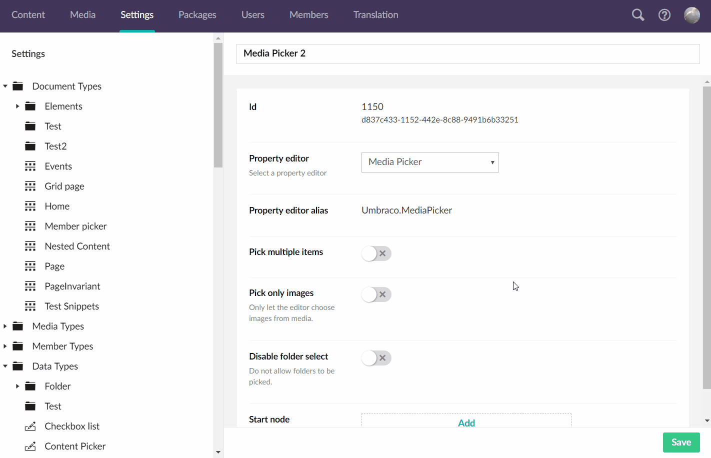 Can't add start node for MediaPicker through infinite editing · Issue #4241 · umbraco/Umbraco ...