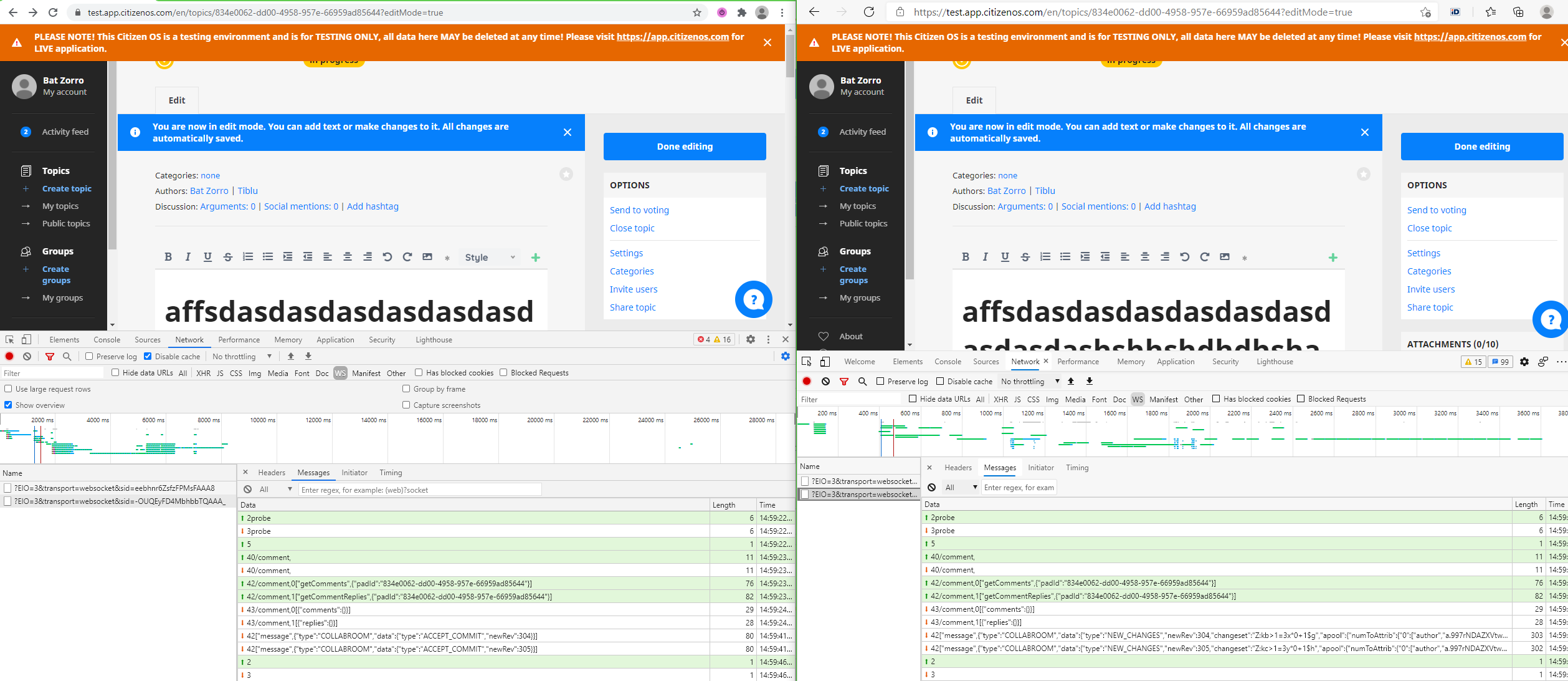 ETHERPAD: Collaborative editor broken when 2 users create session in same browser - no changes ...