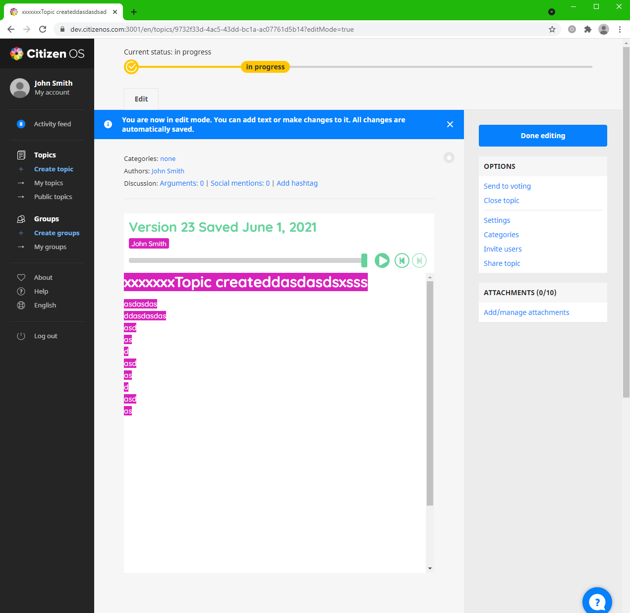 ETHERPAD: Timeslider/timeline view - for some screen widths, "return to ...