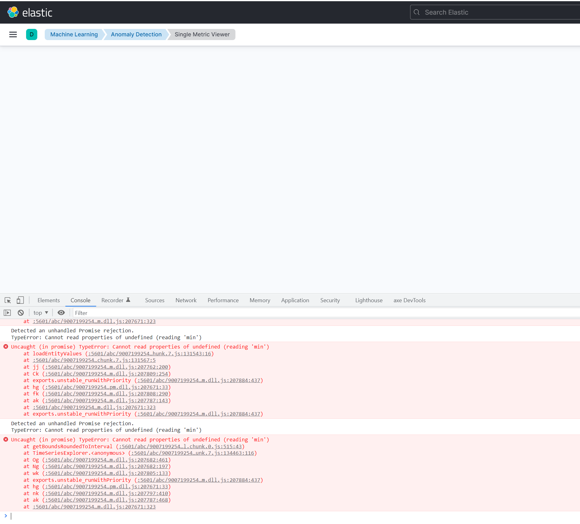 [ML] Single Metric Viewer fails to load if opening for a job that has not been run · Issue ...