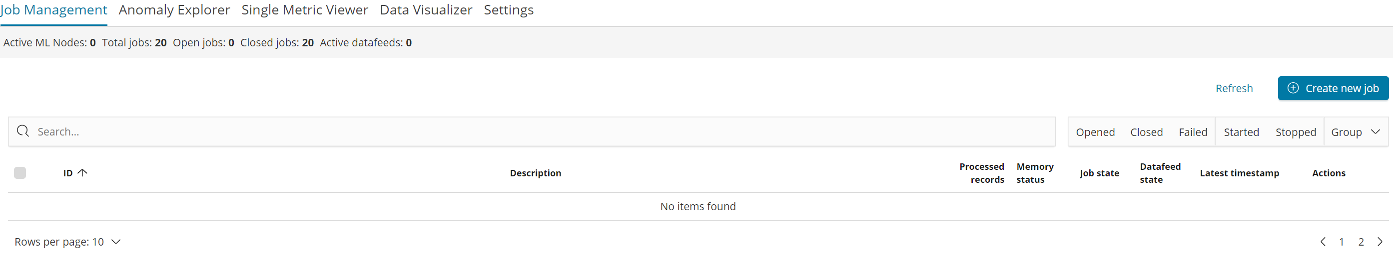 [ML] Empty jobs list is displayed after deleting all jobs off last page · Issue #25926 · elastic ...
