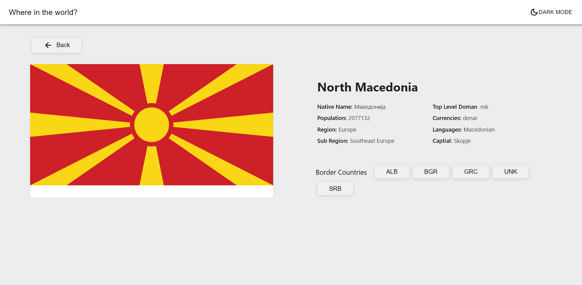 GitHub - samiramrullah/Countries-Information: This website allows us to ...