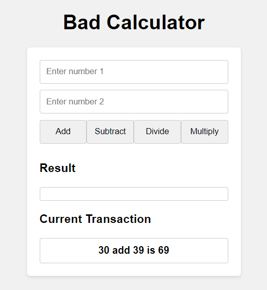 GitHub - PrajasW/Bad-Calculator
