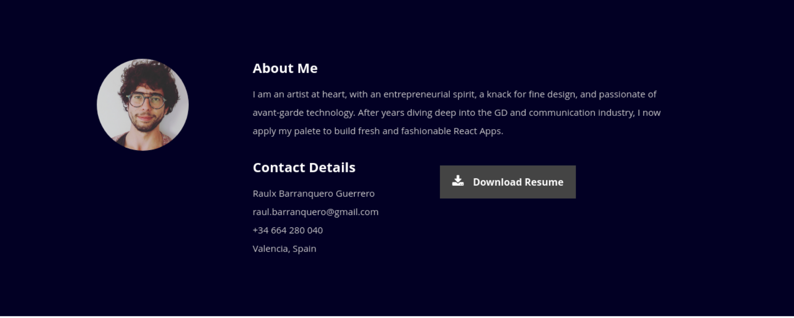 GitHub - raulbarranqueroguerrero/raulX: This is a ReactJS based personal resume website. If you ...